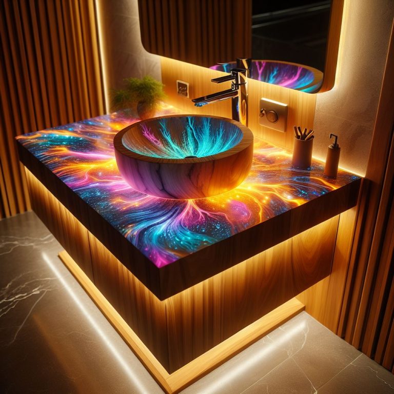 Elevate Your Space with a Unique Special Wood and Epoxy Sink Design ...