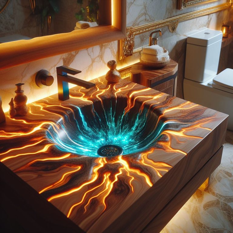Elevate Your Space with a Unique Special Wood and Epoxy Sink Design ...