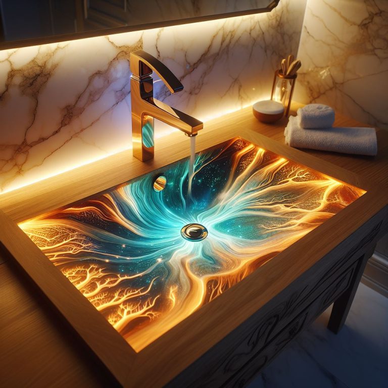 Elevate Your Space with a Unique Special Wood and Epoxy Sink Design ...
