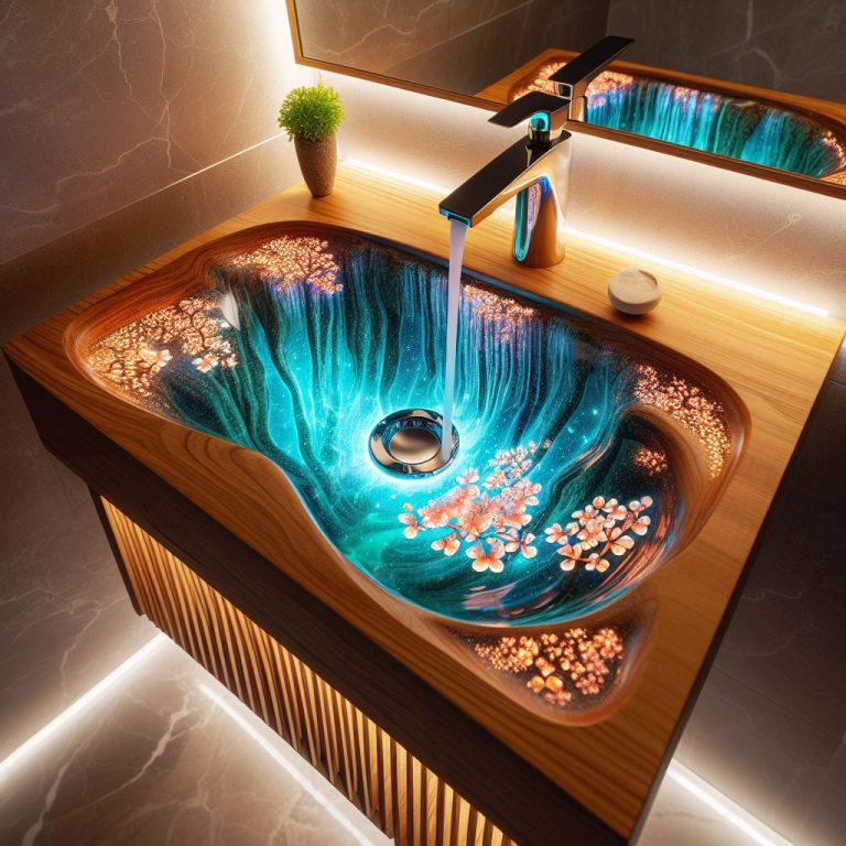 Elevate Your Space with a Unique Special Wood and Epoxy Sink Design ...