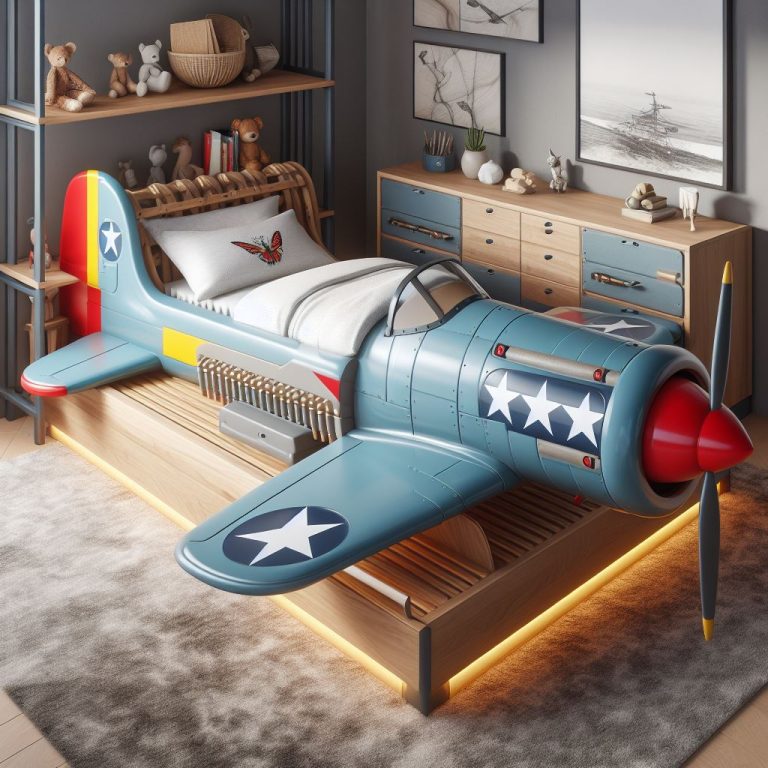 Update Your Child’s Bedroom with a Classic Fighter Airplane-Shaped Bed ...
