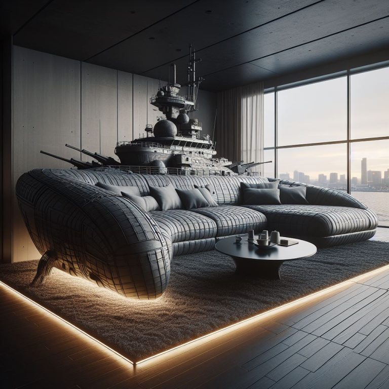 Enhance Your Living Space with a Combat Ship-Shaped Sofa