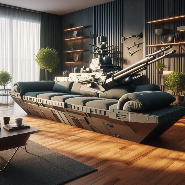 Enhance Your Living Space with a Combat Ship-Shaped Sofa