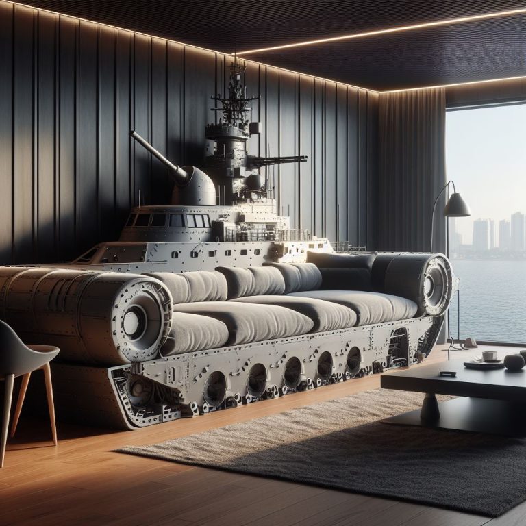 Enhance Your Living Space with a Combat Ship-Shaped Sofa