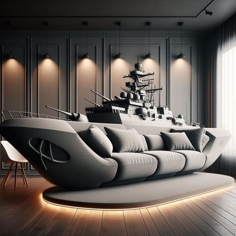 Enhance Your Living Space with a Combat Ship-Shaped Sofa